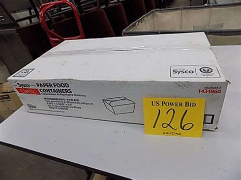 Sysco 1434960 Paper Food Containers Microwaveable Us Power Bid