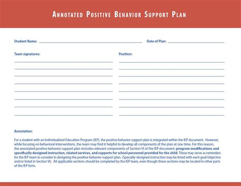 Pattan Annotated Positive Behavior Support Plan