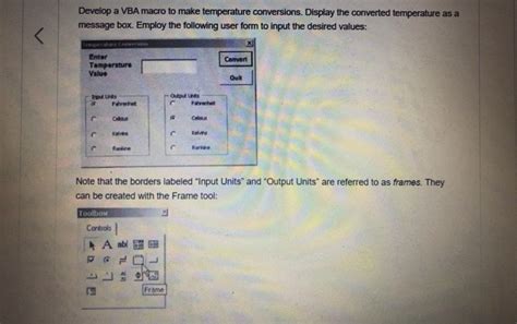 solved develop a vba macro to make temperature conversions