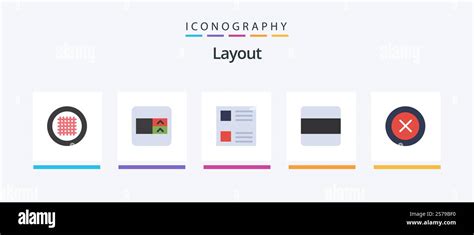 Layout Flat 5 Icon Pack Including Wireframe Ui Layout Layout Stack