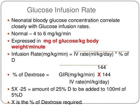 Calculating Glucose Infusion Rate
