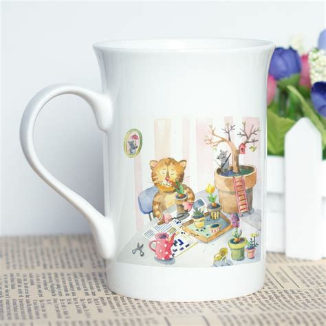 Сказочная тематическая кружка детская питьевая чашка костяного фарфора 10 унц крутая