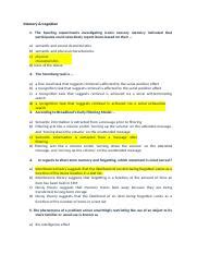 MCQ Questions MEMORYANDCOGNITION Docx Memory Cognition 1 The Sperling Experiments