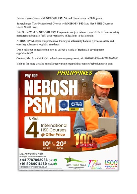 Ppt Enhance Your Career With Nebosh Psm Virtual Live Classes In Philippines Powerpoint