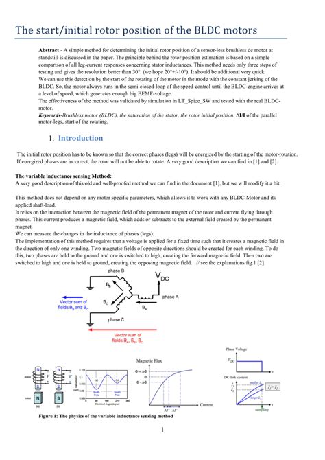 Pdf The Startinitial Rotor Position Of The Bldc Motors