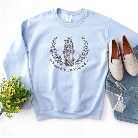 Salve Regina Sweatshirt O Clemens O Pia O Dulcis Virgo Maria Unisex