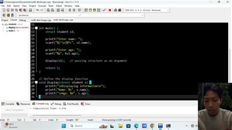 Program Struct Dalam Fungsi C Youtube