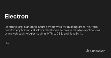 Electron Pkc Obsidian Publish