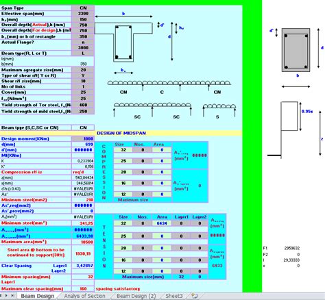 beam analysis and design to bs 8110 1985 excel sheet download link