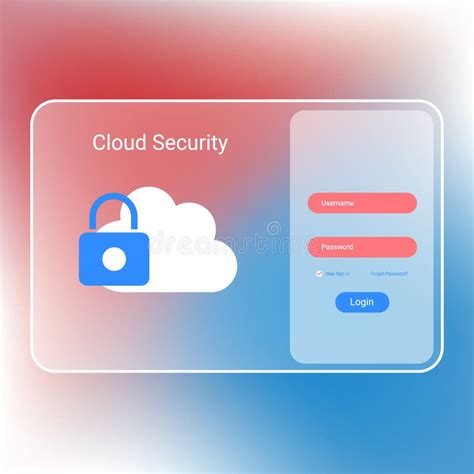 Cloud Security Login Interface With Password Protection Stock