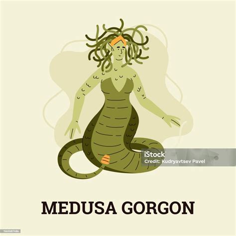그리스 고대 신화 메두사 고르곤 괴물 캐릭터 플랫 벡터 그림 뱀에 대한 스톡 벡터 아트 및 기타 이미지 뱀 털 0명 Istock