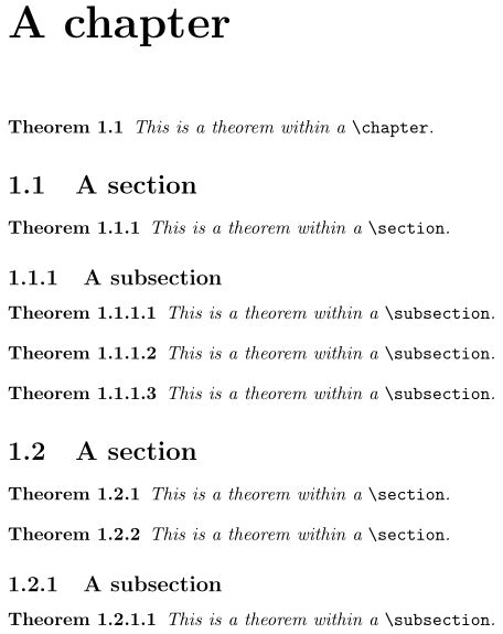 Numbering Numeration Of Theorems Considering The Depth Section