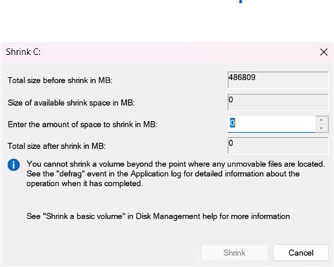 Windows 11 Shrink Partition Error R Windowshelp