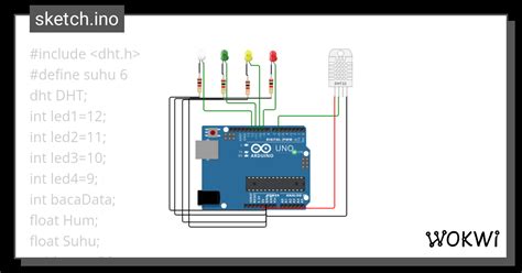 Dht224led Penyesuaian Suhu Wokwi Esp32 Stm32 Arduino Simulator
