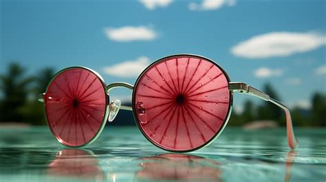 Premium AI Image | red sun glasses