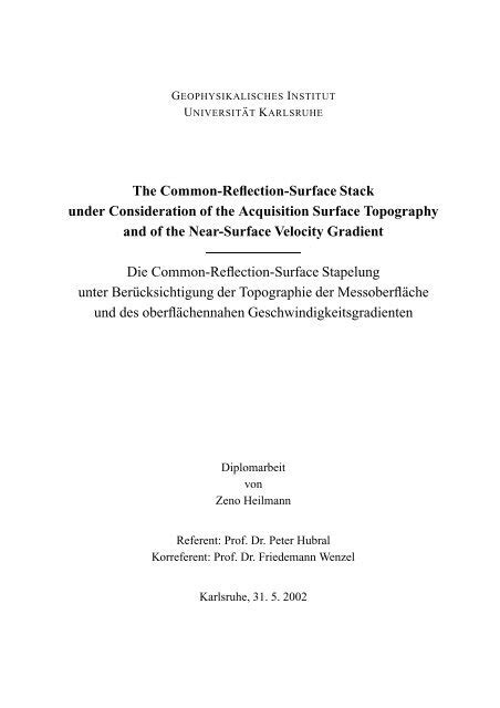 The Common Reflection Surface Stack Under Consideration Sites