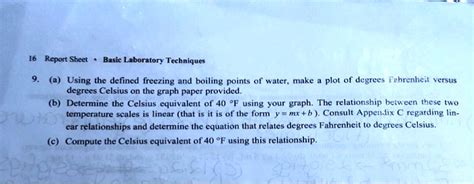 Solved Text Report Sheet Basic Laboratory Techniques A Using The