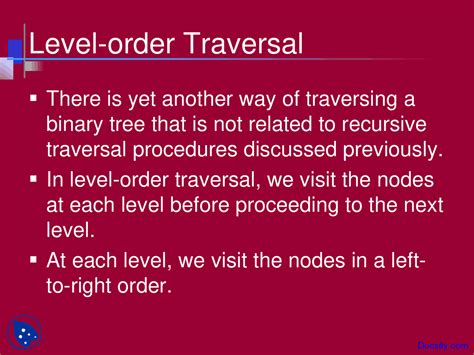 Level Order Traversal Data Stuctures Lecture Slides Slides Data