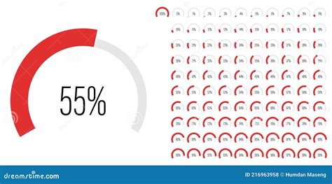 Set Of Circular Sector Arc Percentage Progress Bar Stock Vector Illustration Of Circular