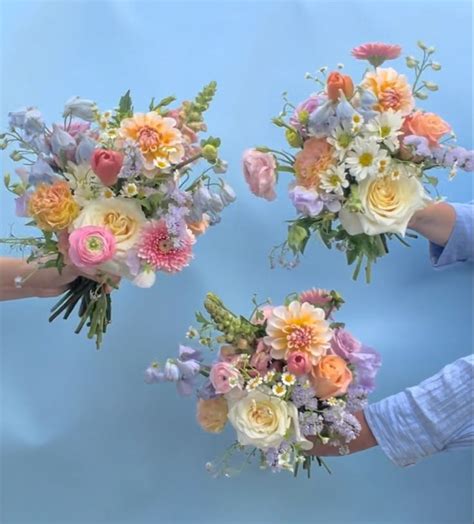 Soft Pastel Wedding Bouquets Flower Bouquet Wedding Colorful Wedding