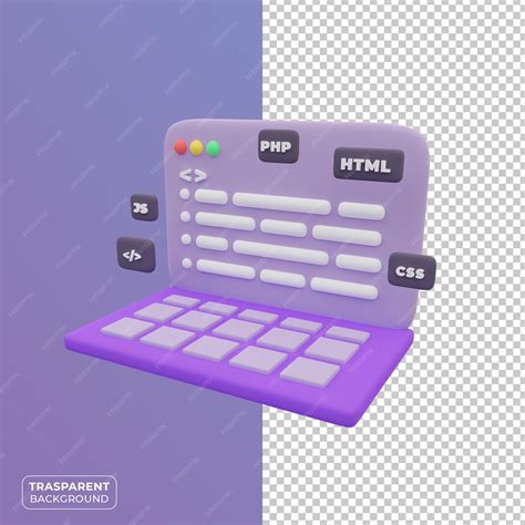 Premium Psd Illustration Of Programming On A Laptop With Multiple
