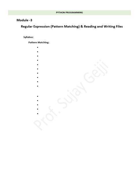 Python Module 3 Notes 21ec646final Pdf Regular Expression Computer File