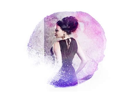 매력적인 젊은 갈색 머리 인물사진 In 워터컬러 스타일 포토서제스트 처리 중 갈색 머리에 대한 스톡 사진 및 기타 이미지 갈색 머리 눈썹 디자인 Istock