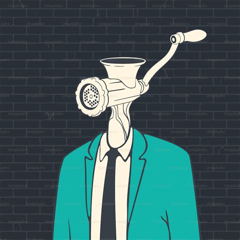 벡터 일러스트레이션 만화 남자 소비자 머리 고기 분쇄기 사진 Unsplash의 선전 이미지