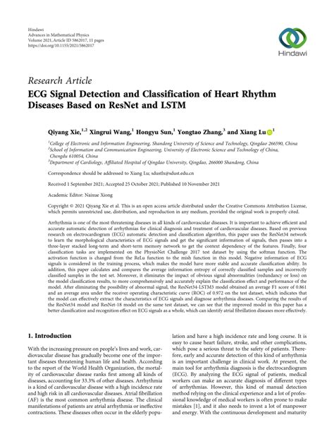 pdf ecg signal detection and classification of heart rhythm diseases