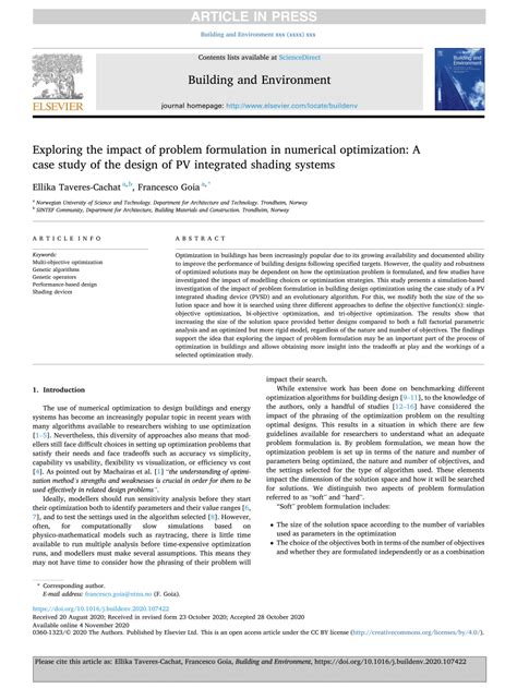 PDF Exploring The Impact Of Problem Formulation In Numerical Optimization A Case Study Of The