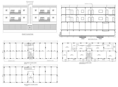 Modern House Design With Facade Design With Detail Autocad Dwg Drawing