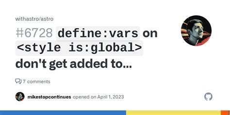 `definevars` On ` ` Dont Get Added To Generated Css File · Issue 6728 · Withastroastro · Github