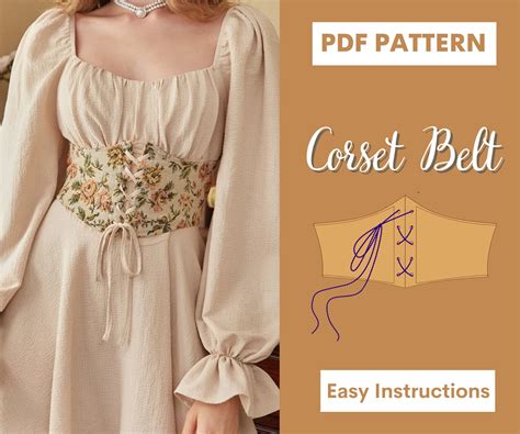 Corset Belt Pattern Xs Xxxl Underbust Corset Sewing Pattern Corset Pattern Pdf Easy