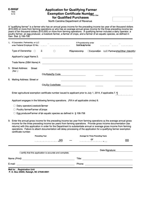 Application For Qualifying Farmer Exemption Certificate Number