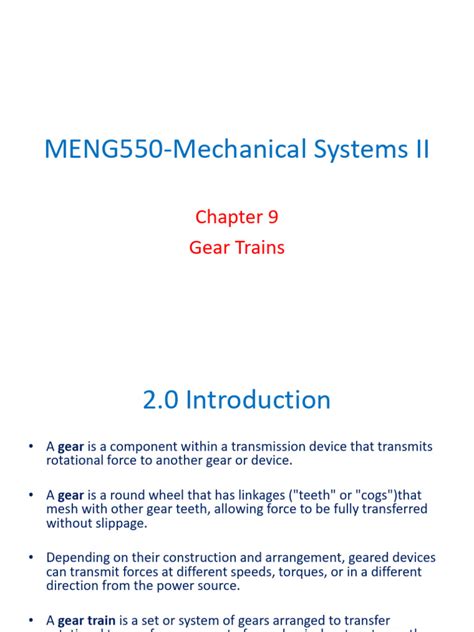 Chapter 9 Sections 9 1 9 5 Pdf Gear Manufactured Goods