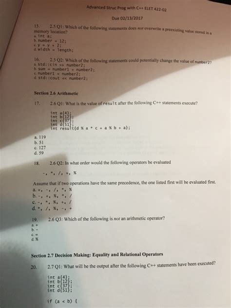 Solved Advanced Struc Prog With Ch Elet 422 02 Due