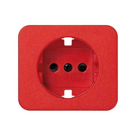 Cover With Safety Device Red For Schuko Socket Outlet Simon 75 — Rehabilitaweb