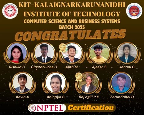 Computer Science And Business Systems On Linkedin Nptel Classof2025