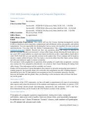 CSCE SP Pdf CSCE Assembly Language And Computer Organization Instructor Contact