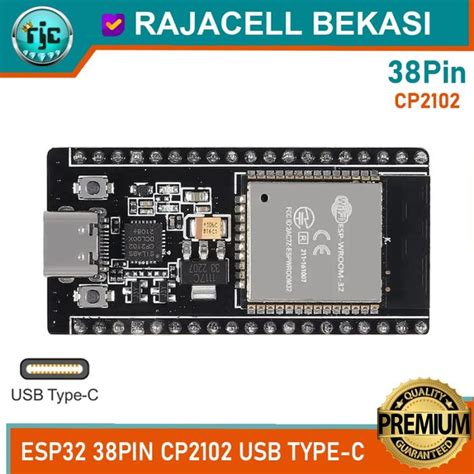 Jual Esp 32 New Development Board Usb Type C Esp32 Wroom Wifi Bluetooth 38pin Cp2102 Kota