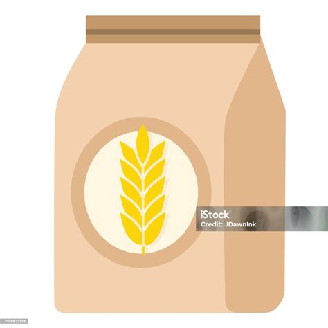 식료품 식품 포장 흰색 배경에 라벨 아이콘이 있는 다채로운 밀가루 봉지 밀가루에 대한 스톡 벡터 아트 및 기타 이미지 밀가루 포장 주머니 Istock