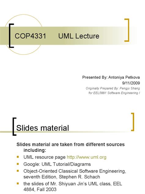 Uml Lecture Fall09 Pdf Unified Modeling Language Use Case