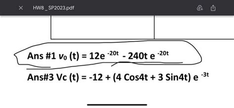 solved problem1 find v0 t for t 0 in the following
