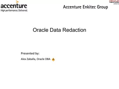 Oracle Data Redaction Ppt
