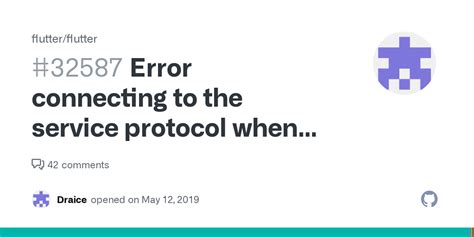Error Connecting To The Service Protocol When Using Android Q Beta