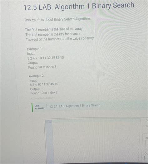 Solved This Zylab Is About Binary Search Algorithm The