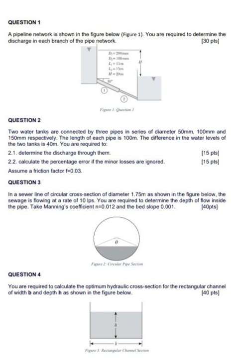 Solved QUESTION A Pipeline Network Is Shown In The Figure Chegg