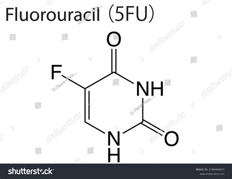 Chemical Structure Molecule Anticancer Drug Fluorouracil Stock Vector