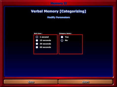 psscogrehab english verbal memory categorizing psychological