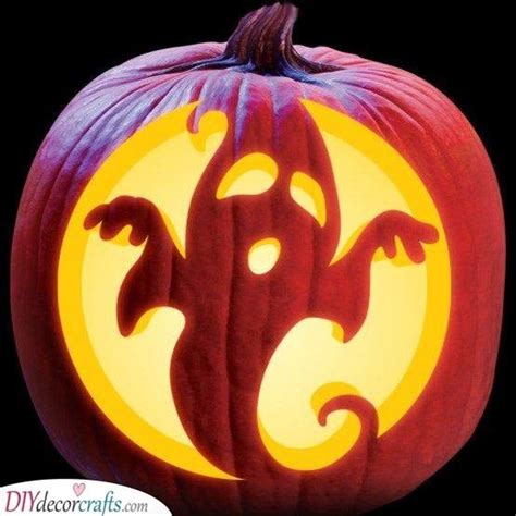 A Scary Ghost Creative Pumpkin Decorating Ideas Ghost Pumpkin